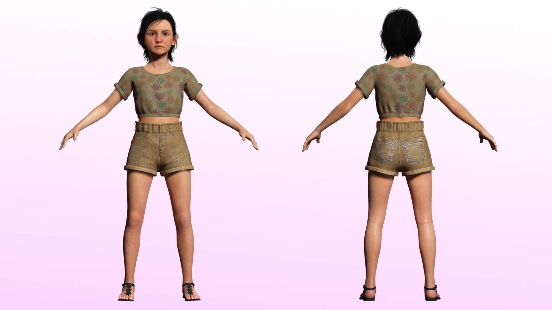 Charlotte - Apocalypse Survival Girl 3D Model by khaloui