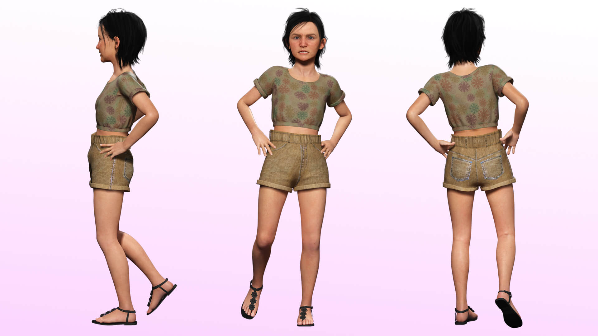 Charlotte - Apocalypse Survival Girl 3D Model by khaloui