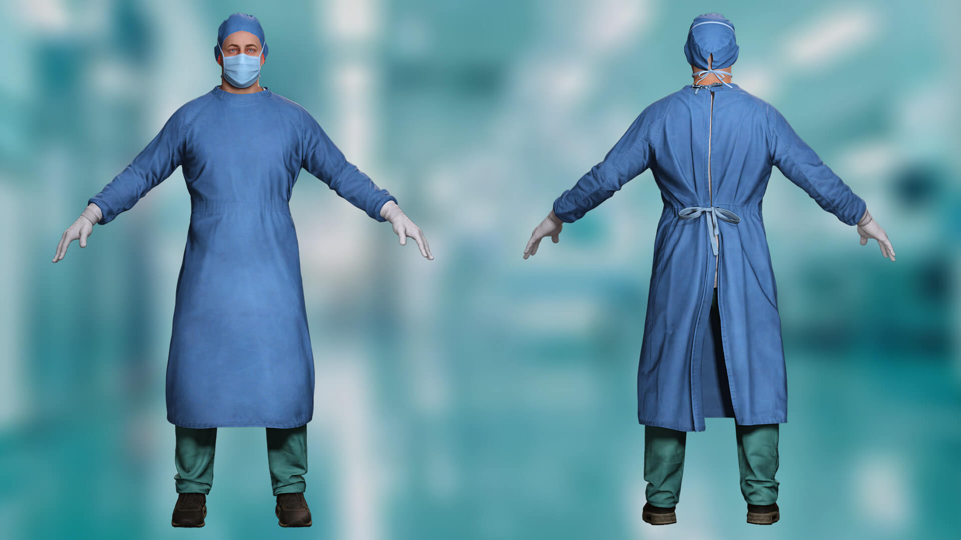 Cinematic Surgeon Model Fully Rigged for Animation by khaloui