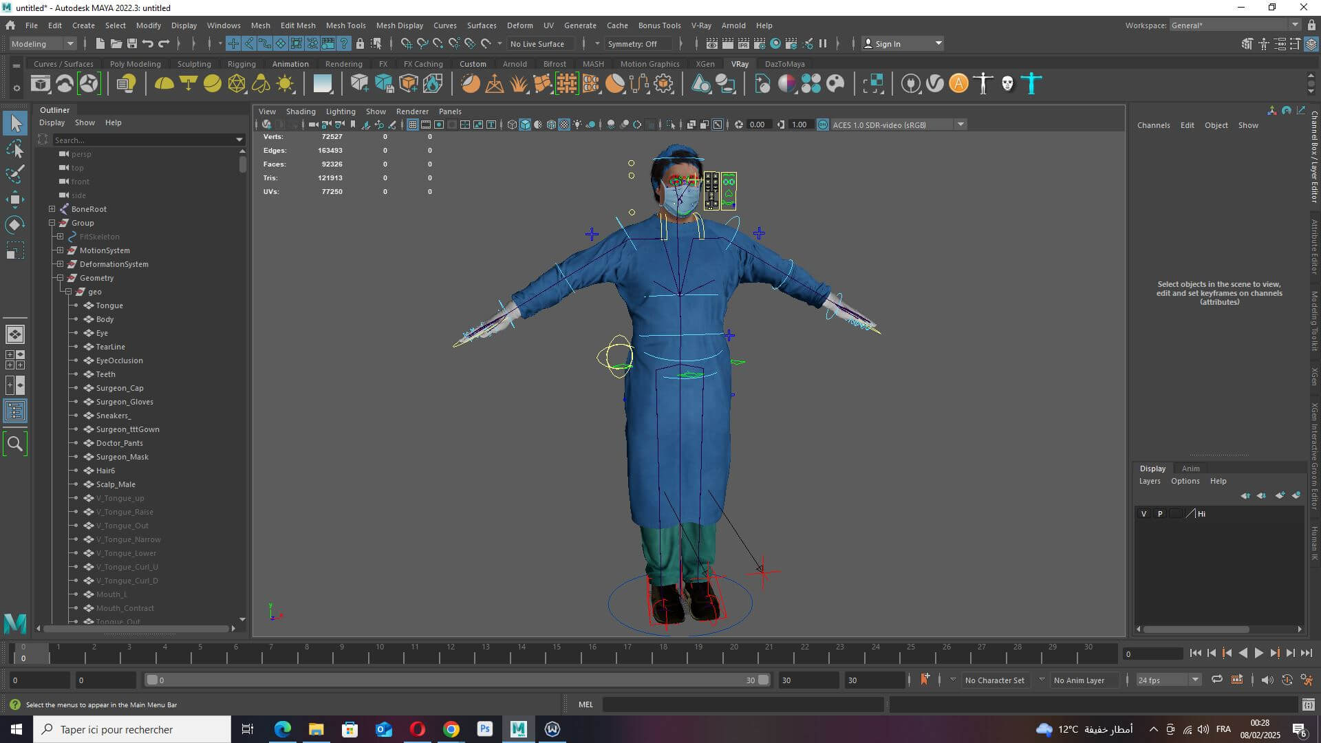 Cinematic Surgeon Model Fully Rigged for Animation by khaloui