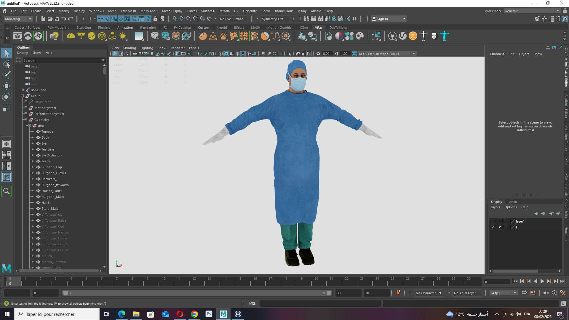 Cinematic Surgeon Model Fully Rigged for Animation by khaloui