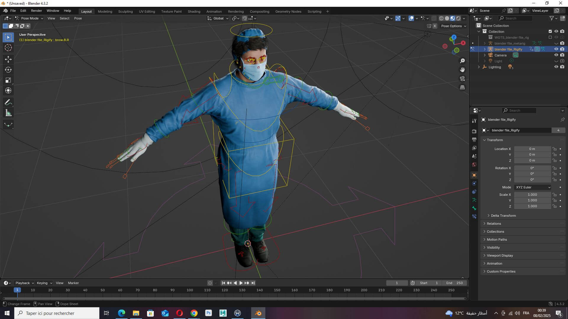 Cinematic Surgeon Model Fully Rigged for Animation by khaloui