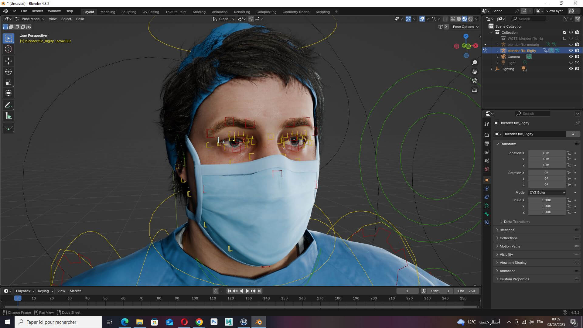 Cinematic Surgeon Model Fully Rigged for Animation by khaloui