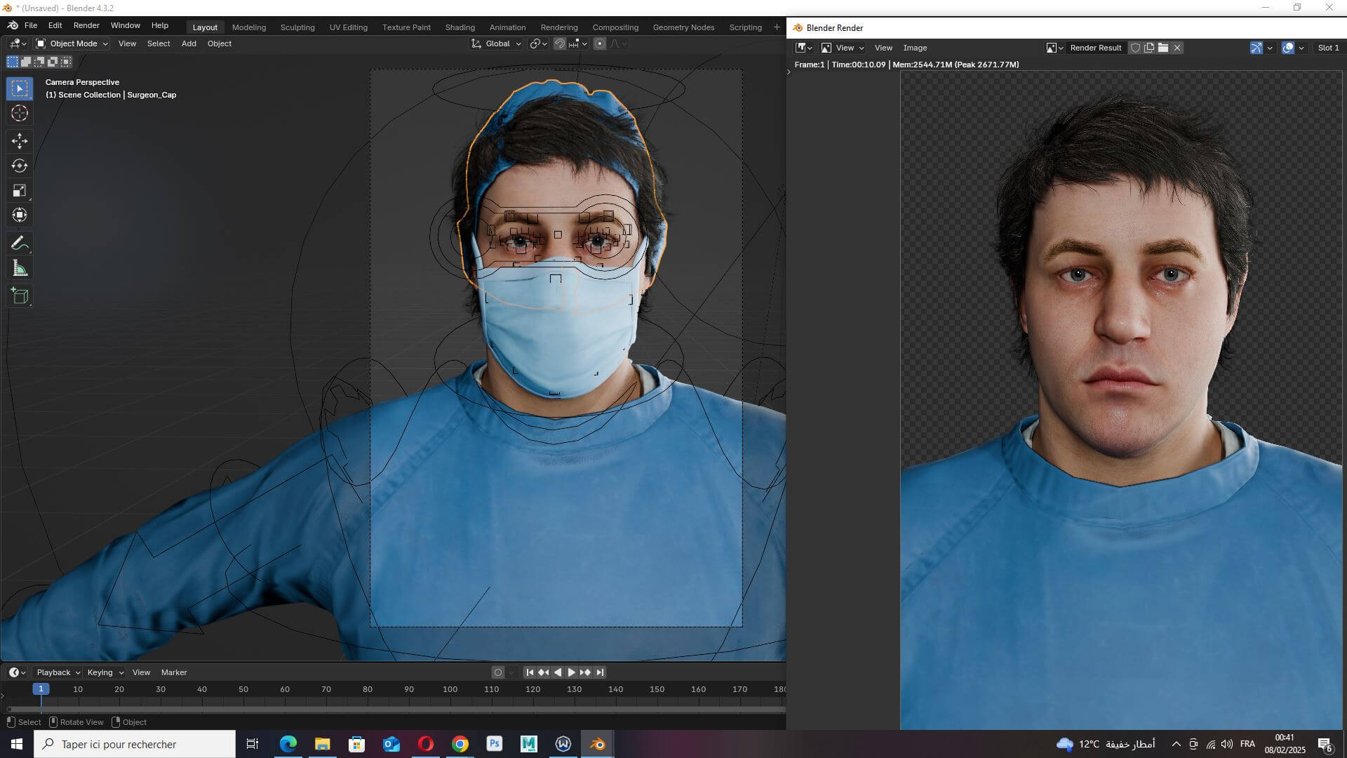 Cinematic Surgeon Model Fully Rigged for Animation by khaloui