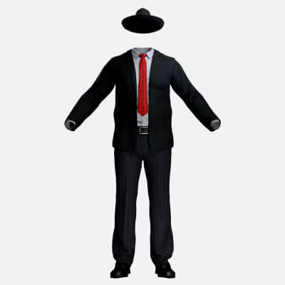 Classic Mafia Style Suit - 3D Model by khaloui