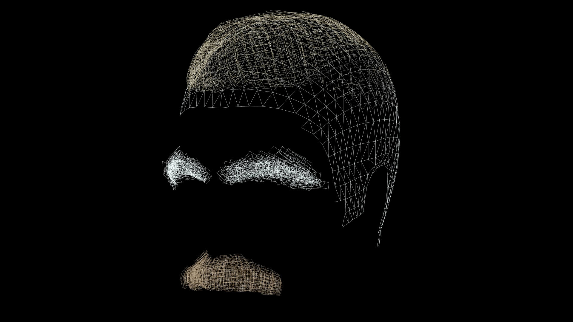 Classic Male Hair With Mustache - 3D Model by khaloui