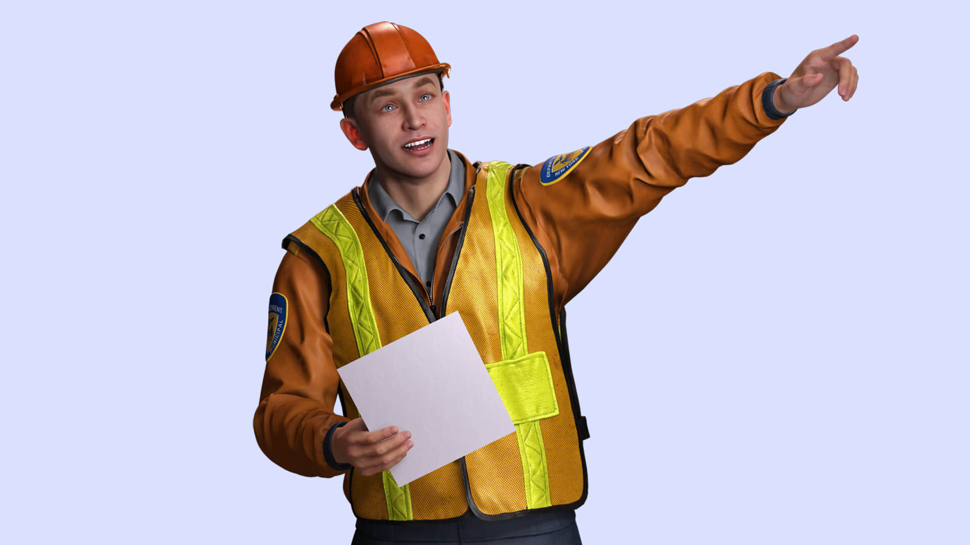 Construction Worker Men Engineer Ready - 3D Model by khaloui