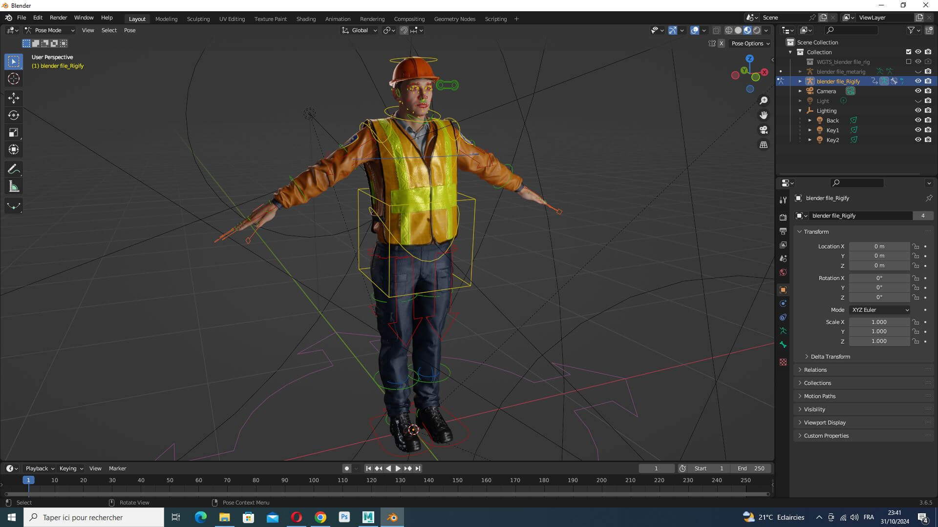 Construction Worker Men Engineer Ready - 3D Model by khaloui