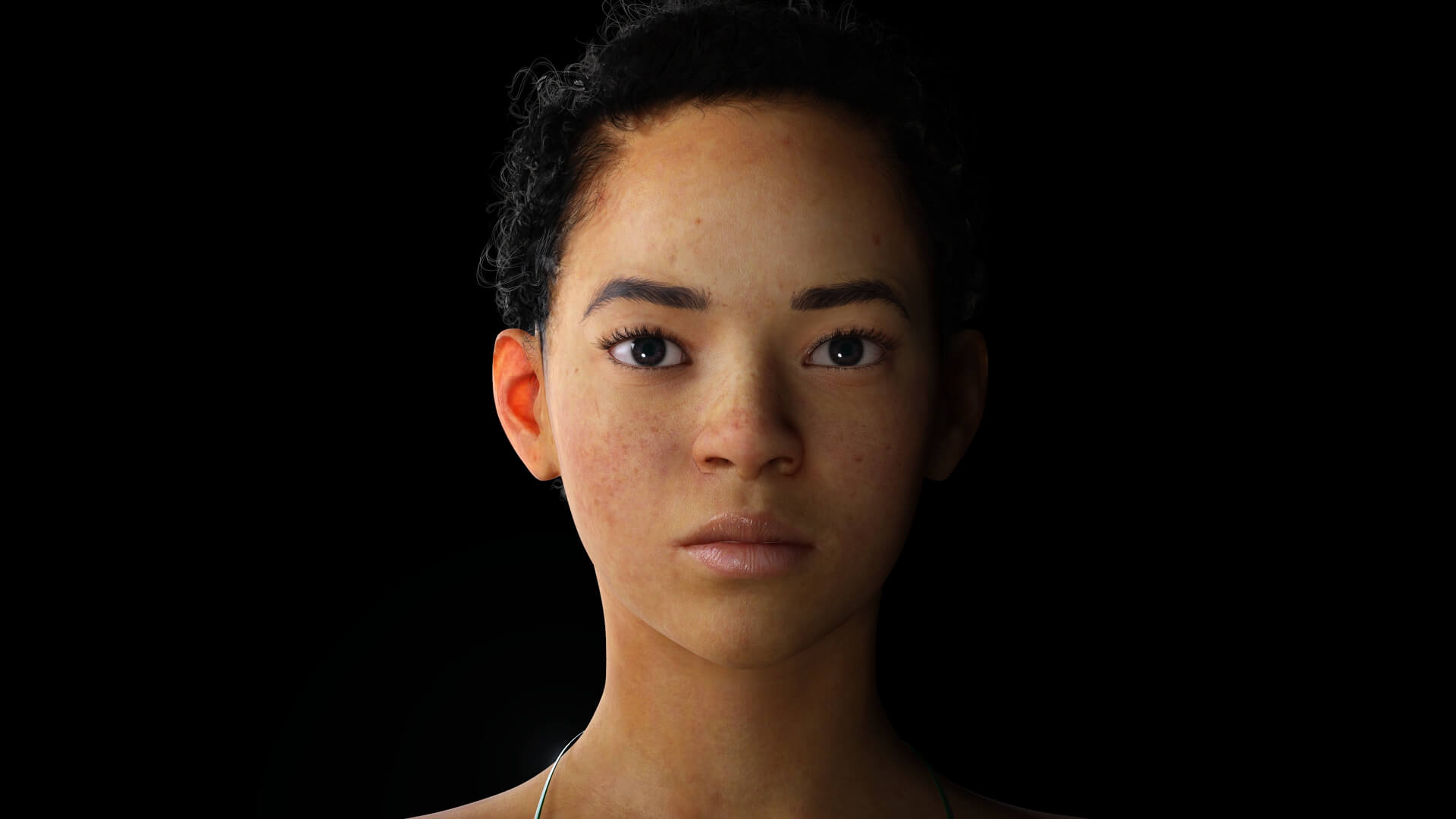 Dahlia - African American Girl 3D Model by khaloui