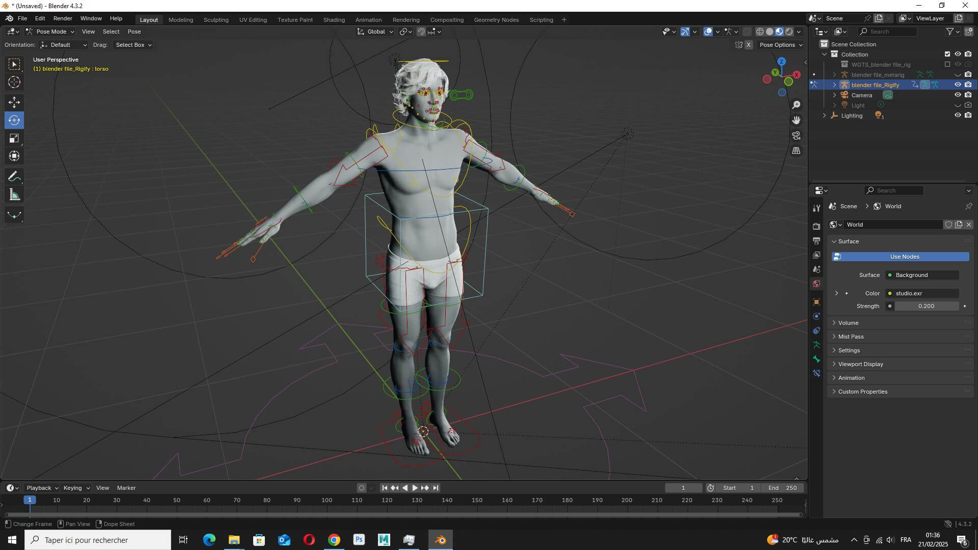 Download Free Rigged 3D Character Fully Rigged Optimized by khaloui