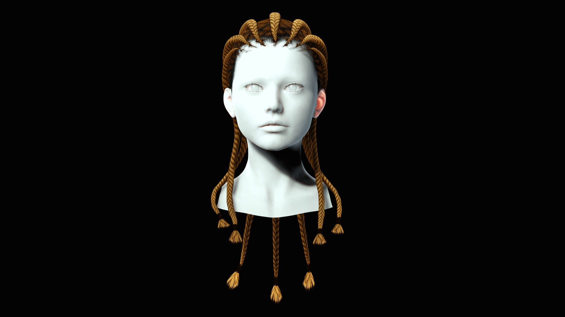 Dread Breaided Hair - 3D Model by khaloui