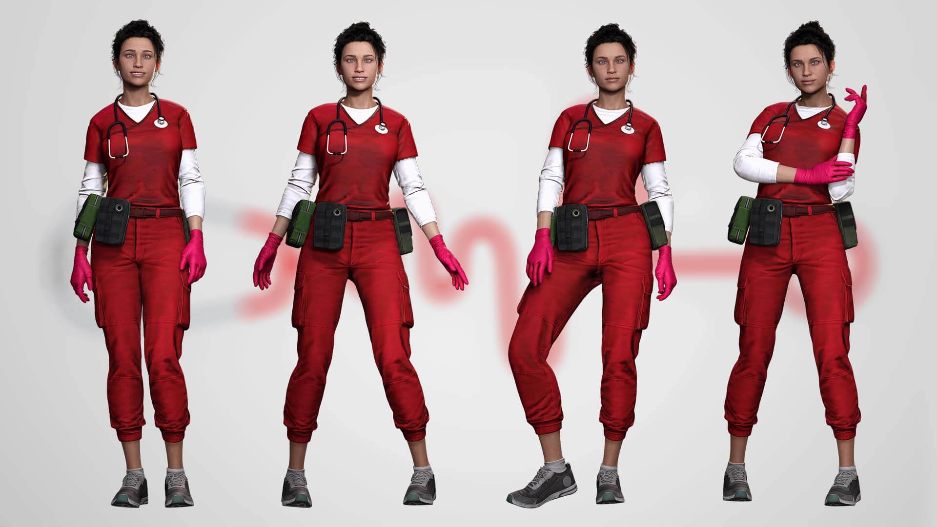Emergency Response Nurse 3D Character Model by khaloui