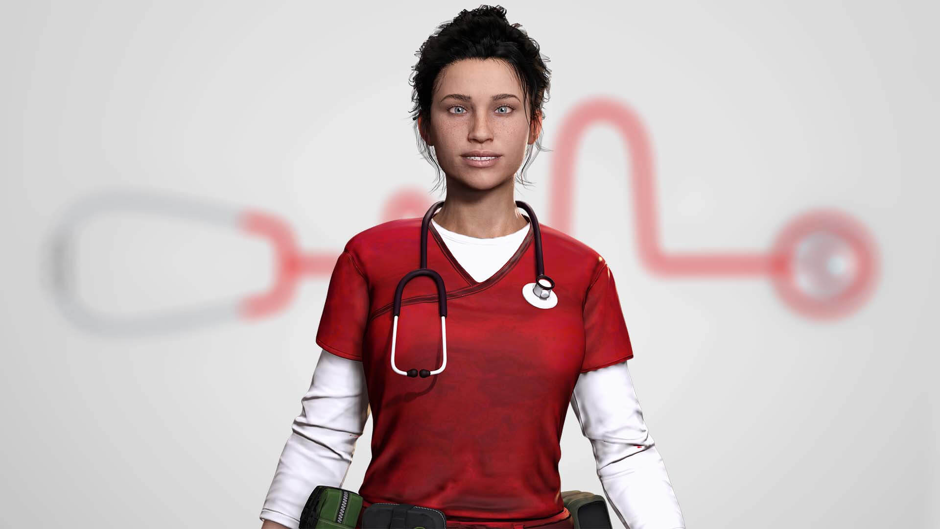 Emergency Response Nurse 3D Character Model by khaloui