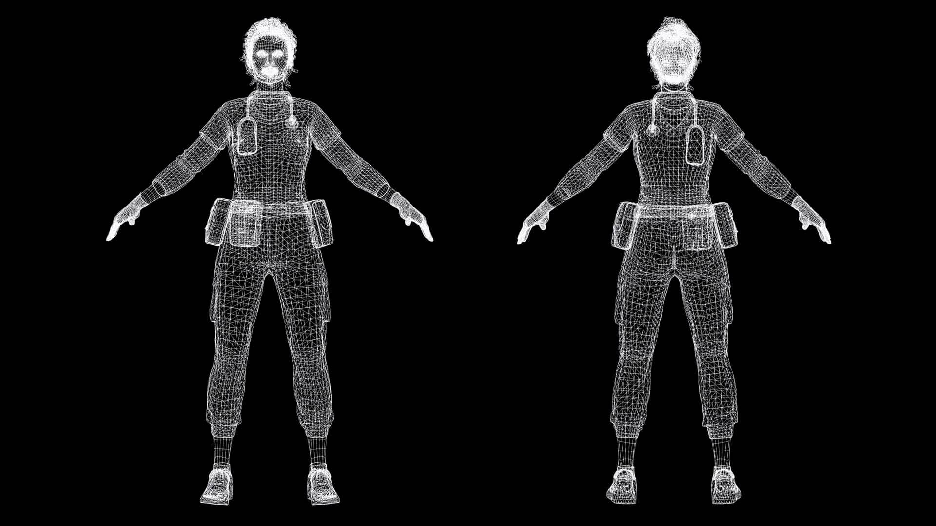 Emergency Response Nurse 3D Character Model by khaloui