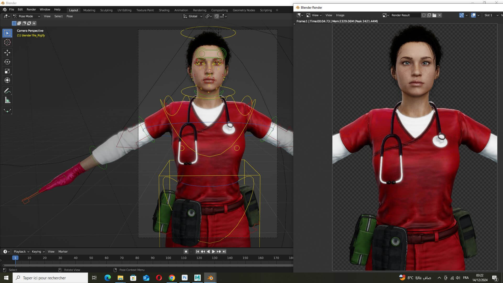 Emergency Response Nurse 3D Character Model by khaloui