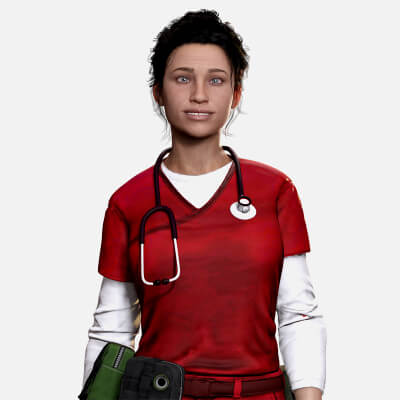 Emergency Response Nurse 3D Character Model by khaloui