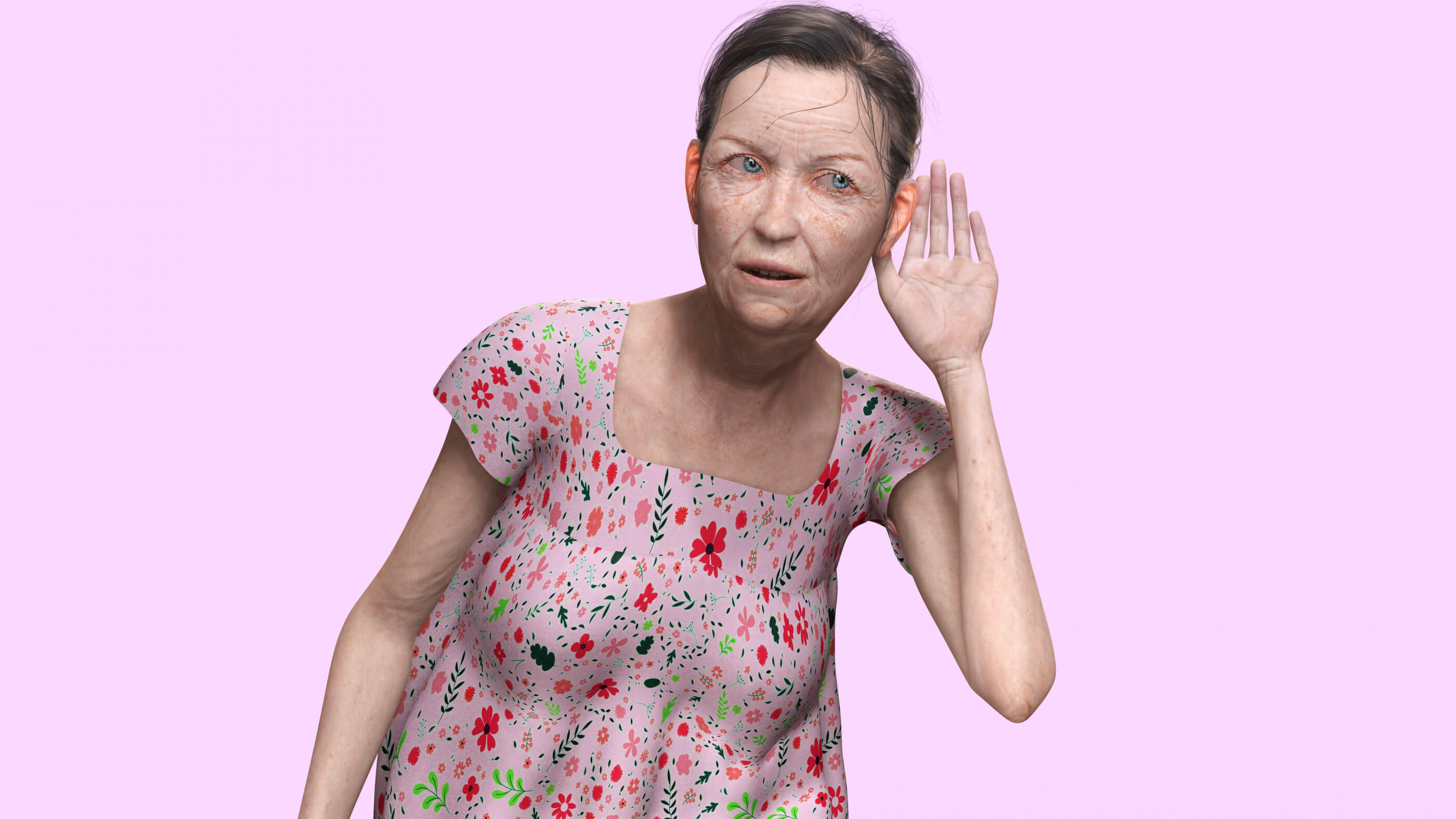 Evelyn - Old Woman 3D Model by khaloui