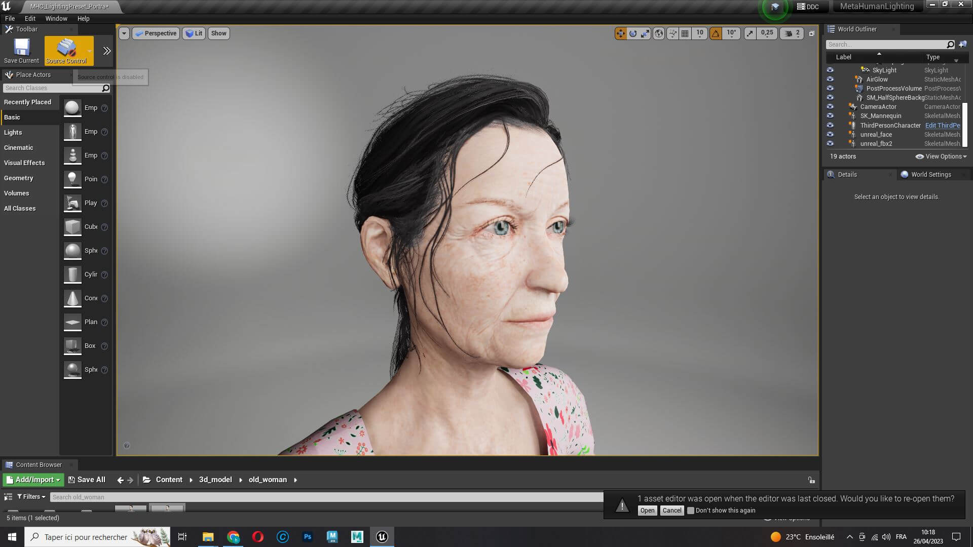 Evelyn - Old Woman 3D Model by khaloui