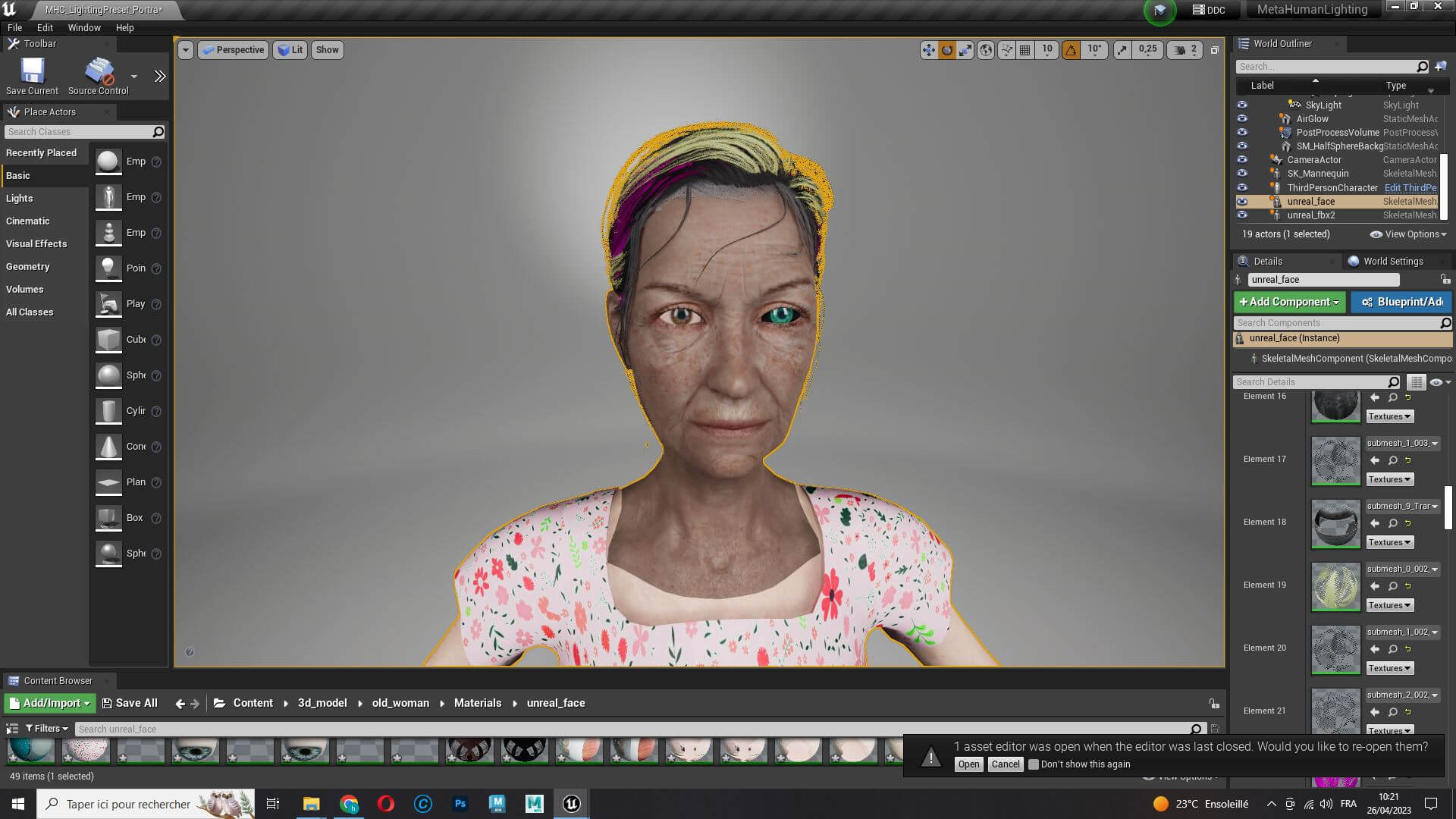 Evelyn - Old Woman 3D Model by khaloui