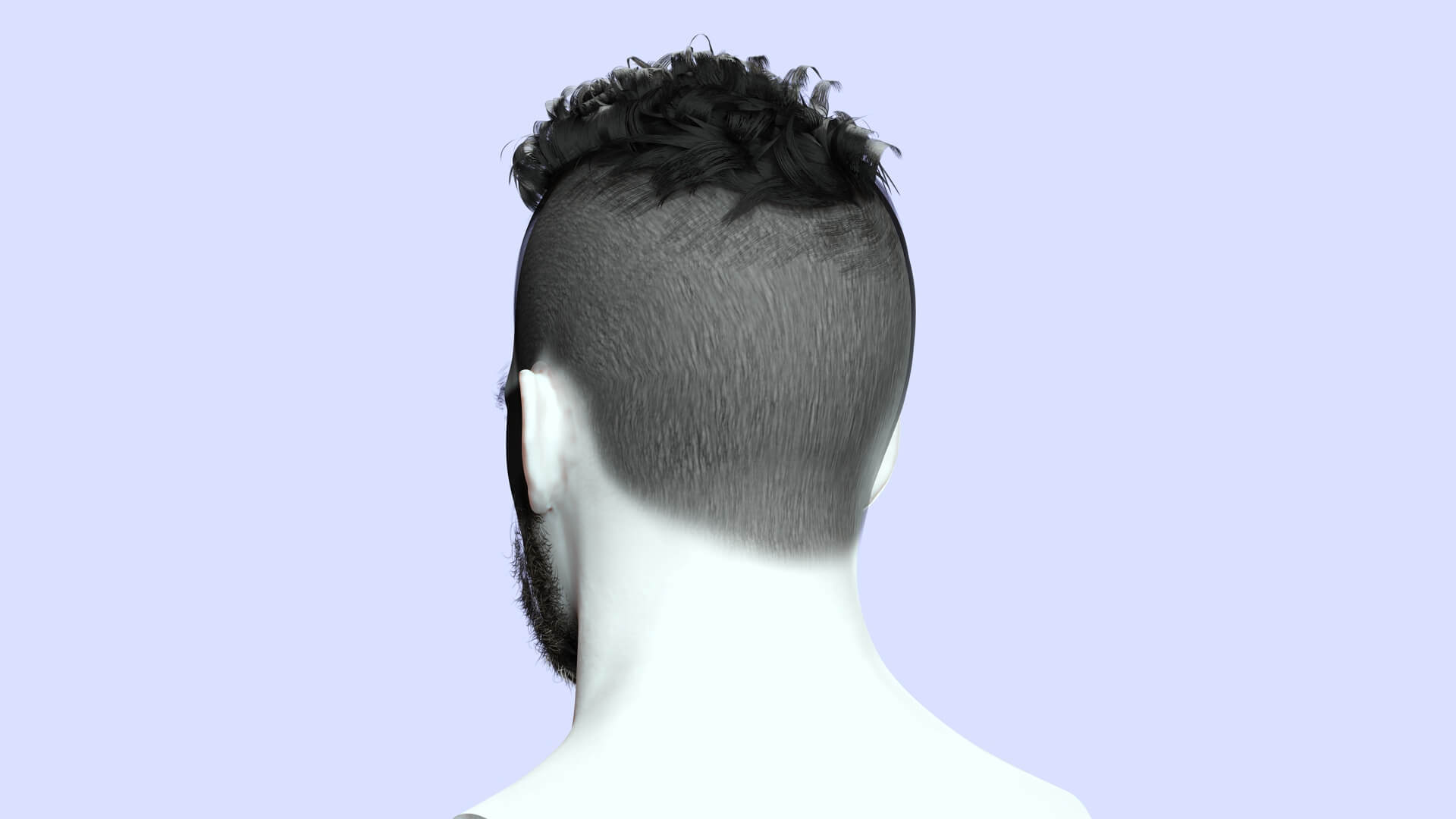 Faux Hawk Male Hair - 3D Model by khaloui