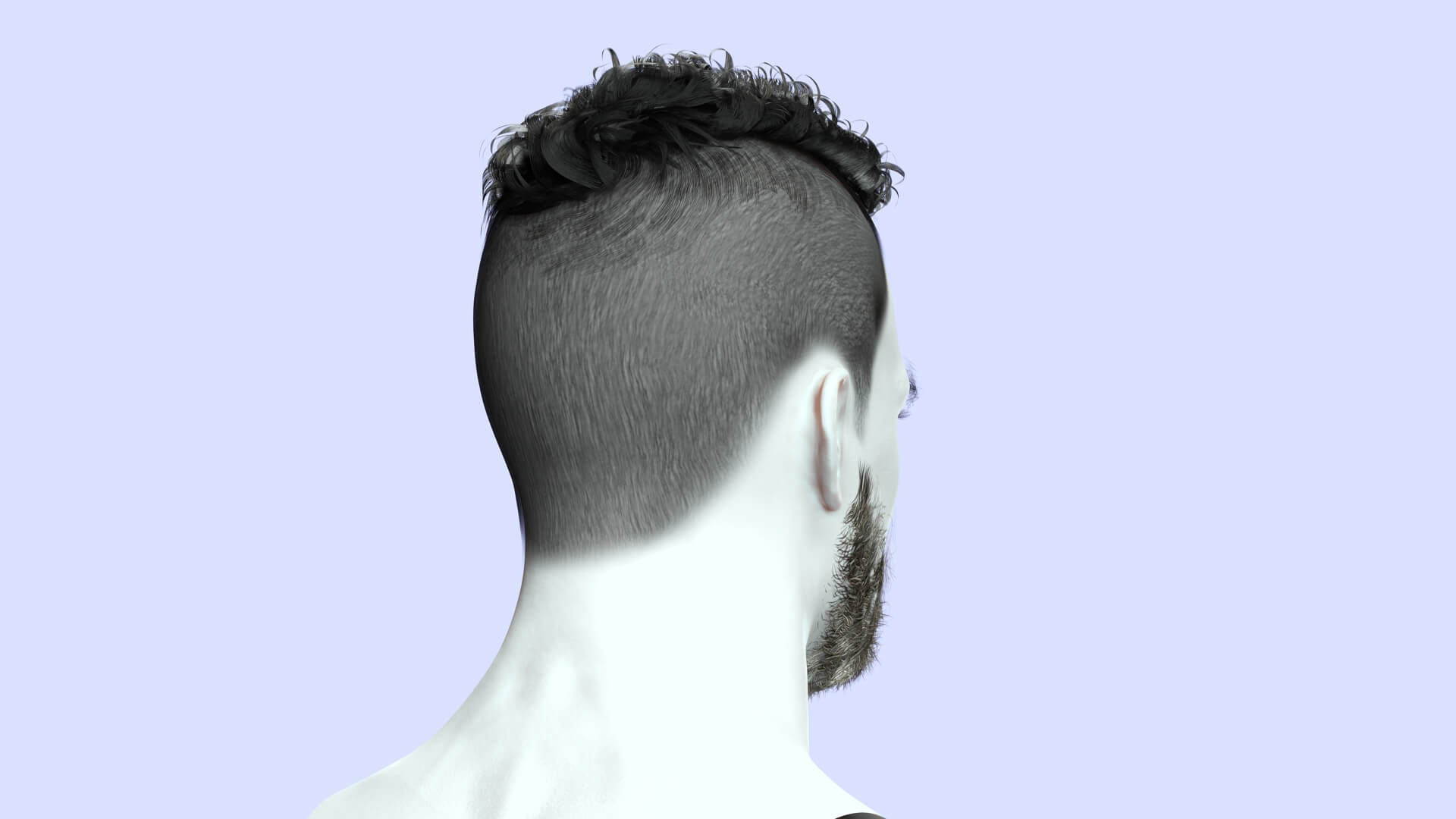 Faux Hawk Male Hair - 3D Model by khaloui