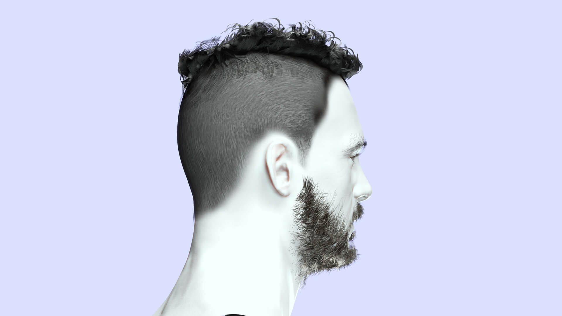 Faux Hawk Male Hair - 3D Model by khaloui
