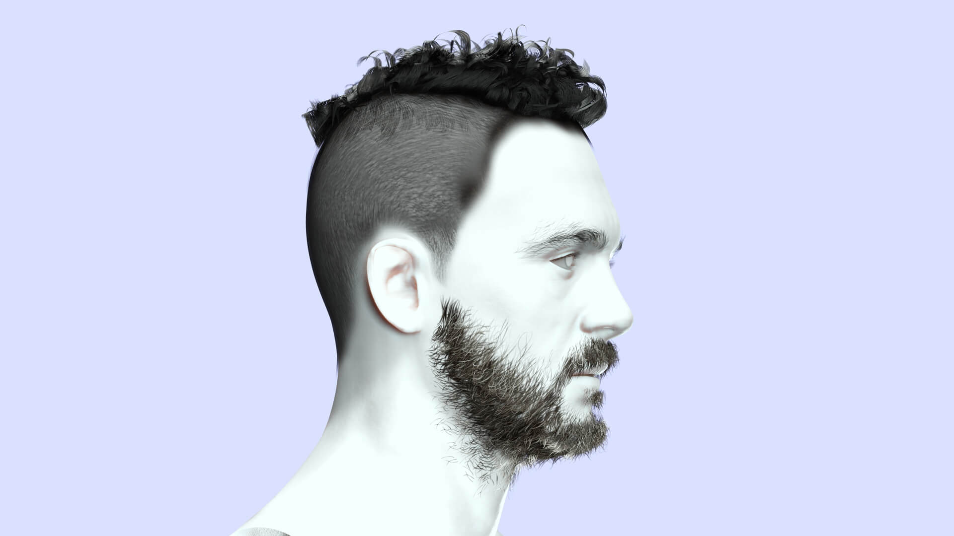 Faux Hawk Male Hair - 3D Model by khaloui