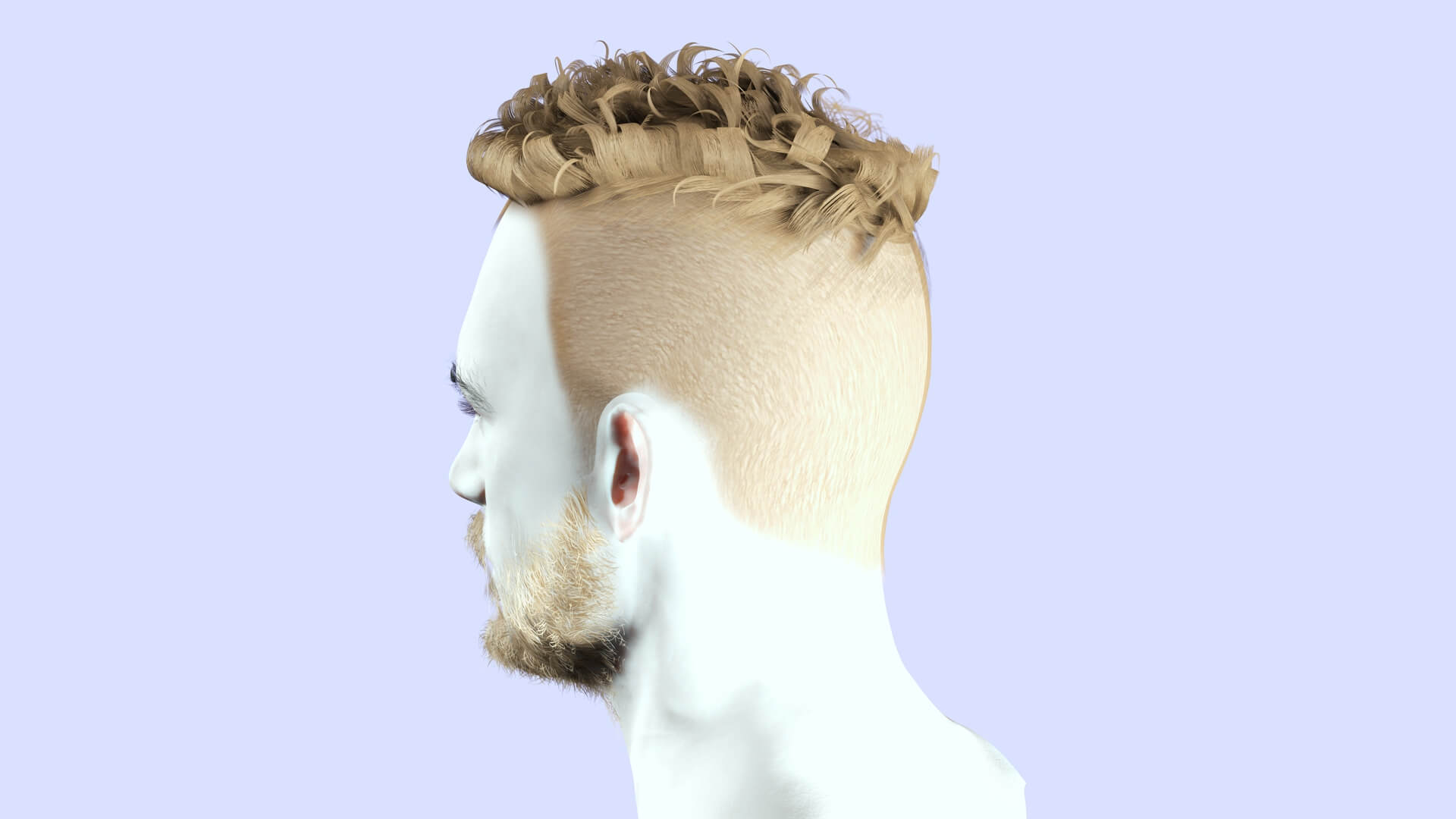 Faux Hawk Male Hair - 3D Model by khaloui