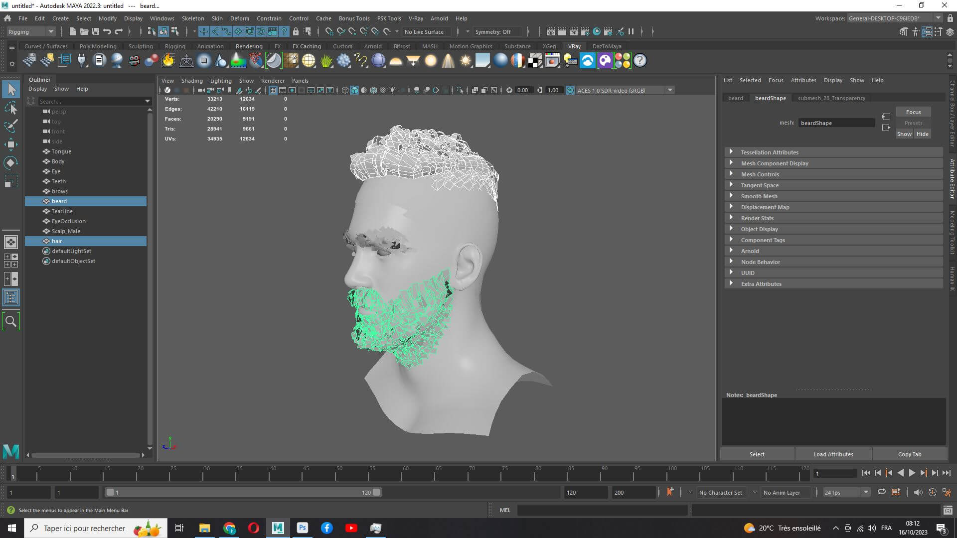 Faux Hawk Male Hair - 3D Model by khaloui