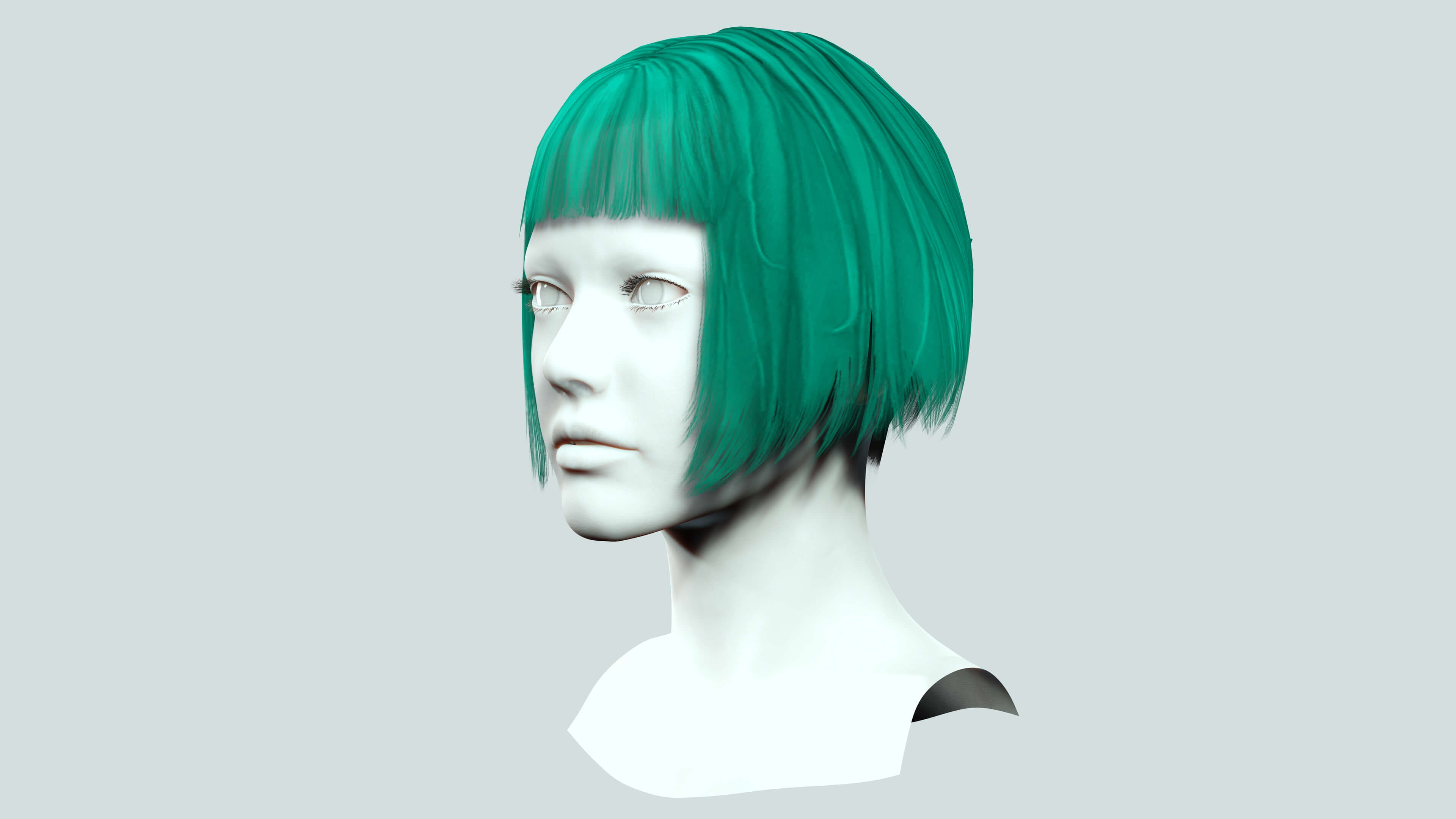 Female Bob Hair - 3D Model by khaloui