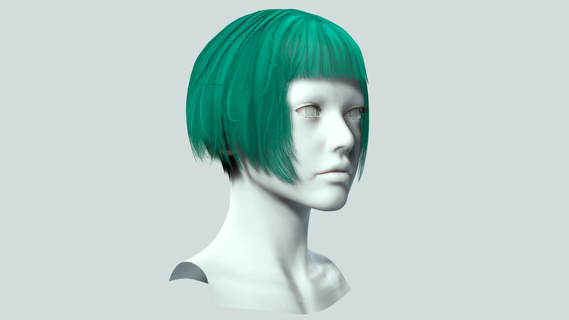 Female Bob Hair - 3D Model by khaloui