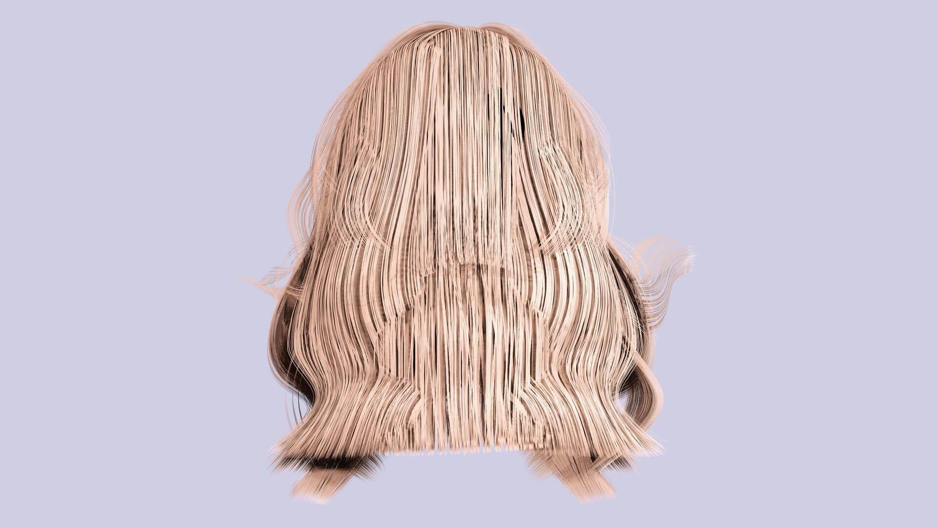 Female Body Wave Hair - 3D Model by khaloui
