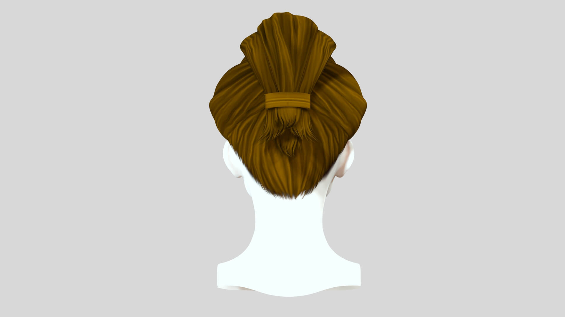 Female Bun Hair Style - 3D Model by khaloui