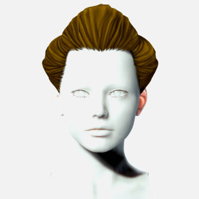 Female Bun Hair Style - 3D Model by khaloui