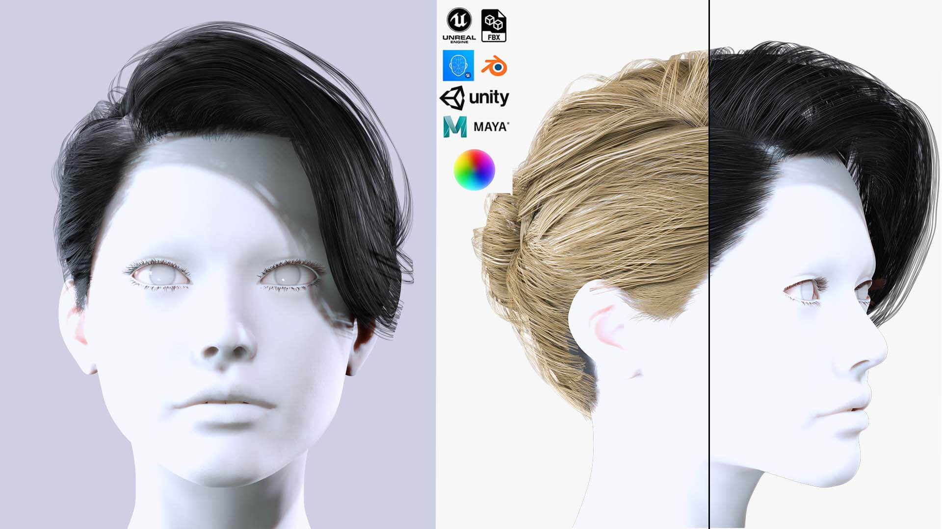 Female Bun Hairstyle - 3D Model by khaloui