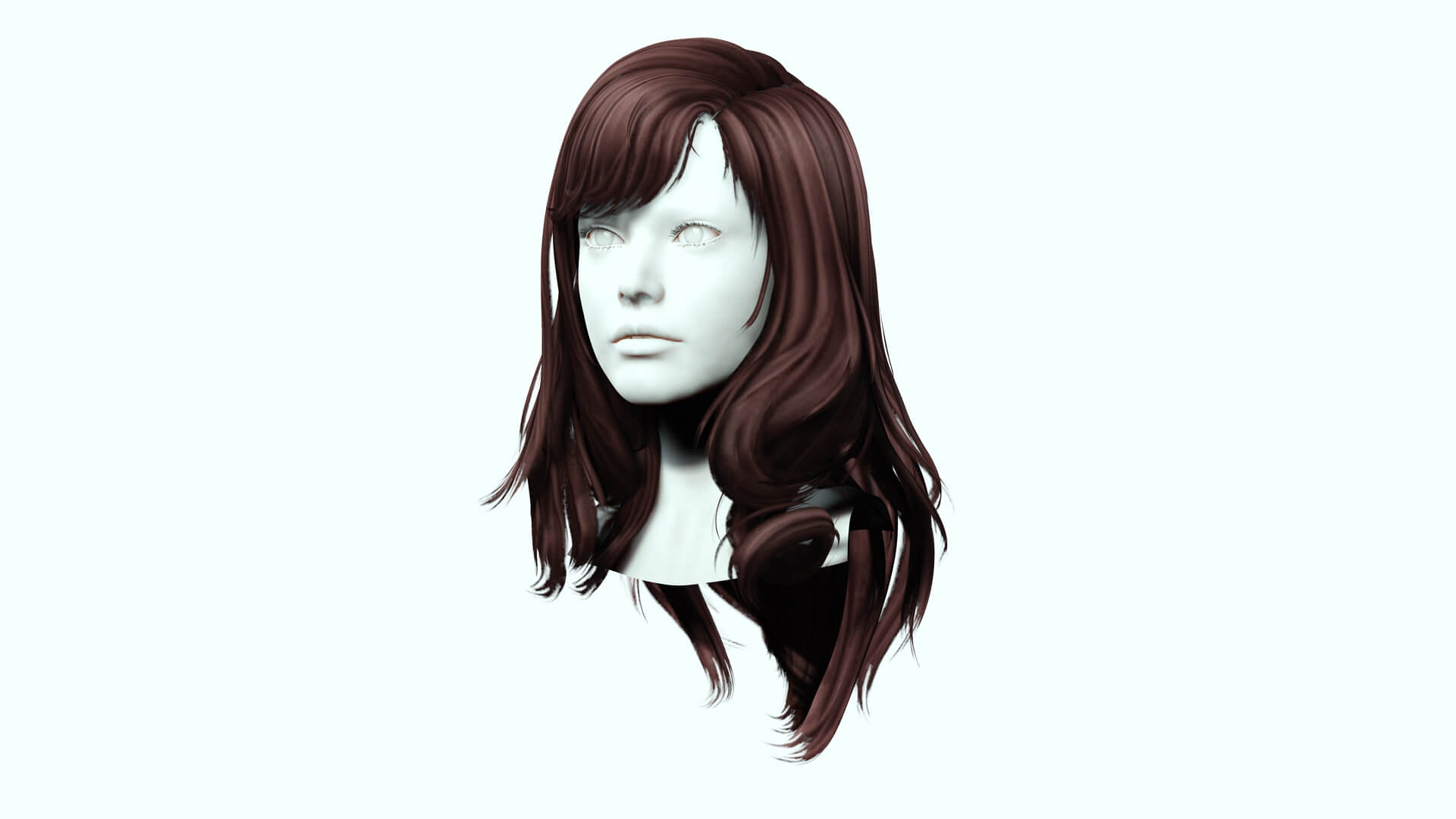 Female Colorable Hair - 3D Model by khaloui