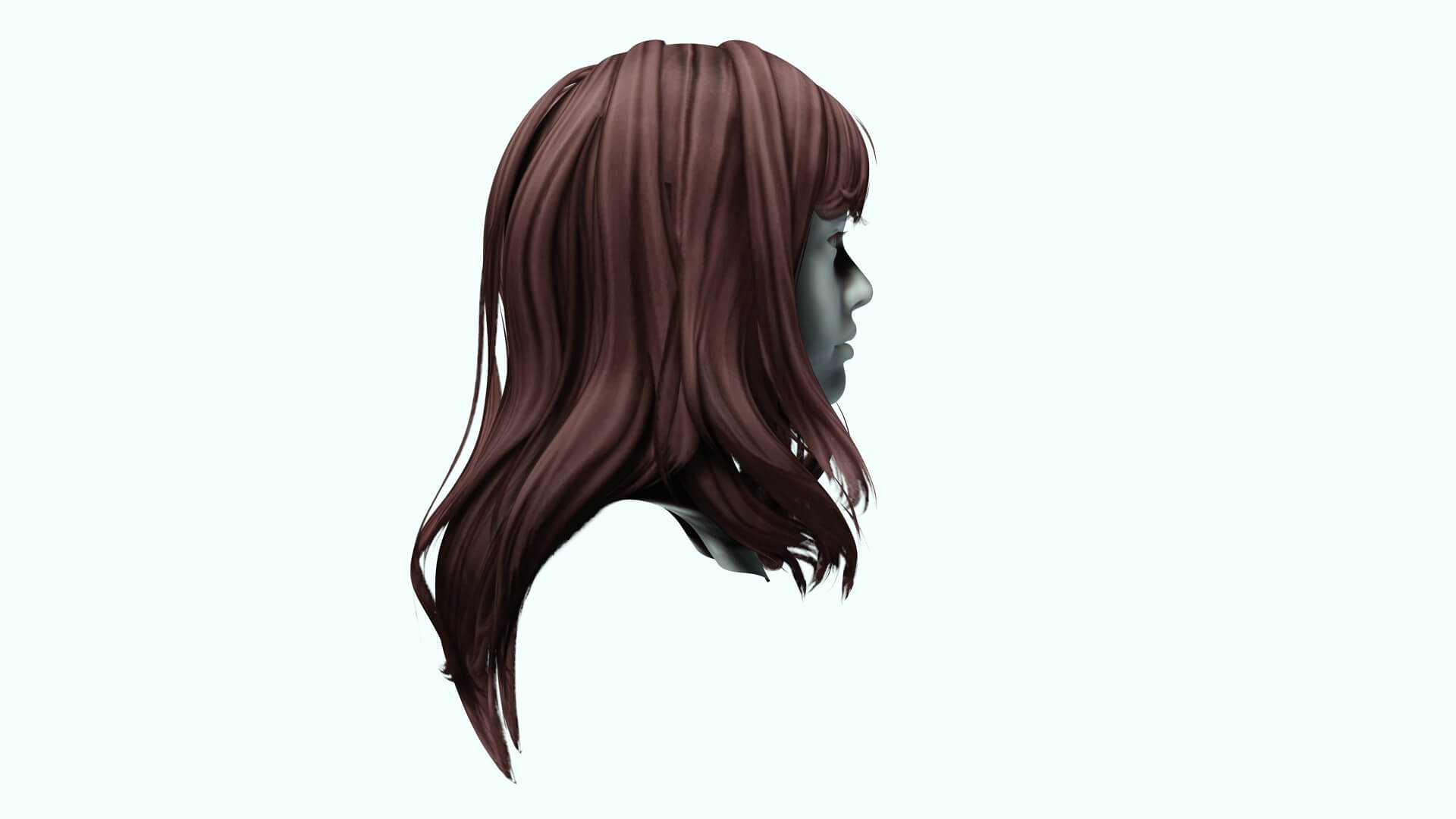 Female Colorable Hair - 3D Model by khaloui