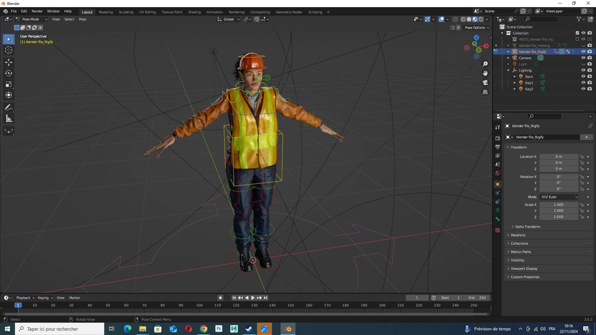 Female Construction Worker Character Model by khaloui