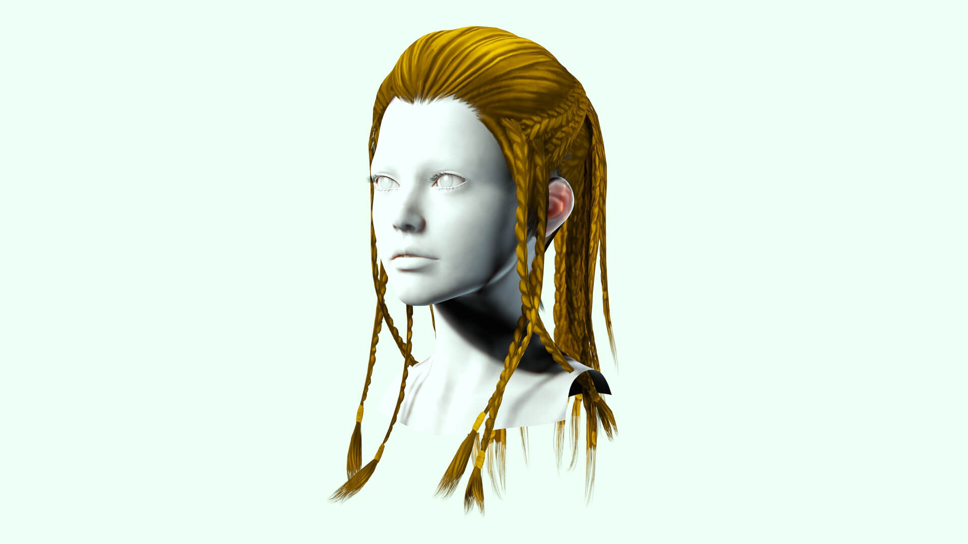 Female Dreadlocks Hair - 3D Model by khaloui