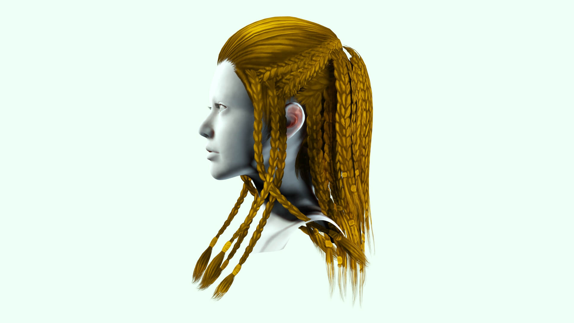 Female Dreadlocks Hair - 3D Model by khaloui