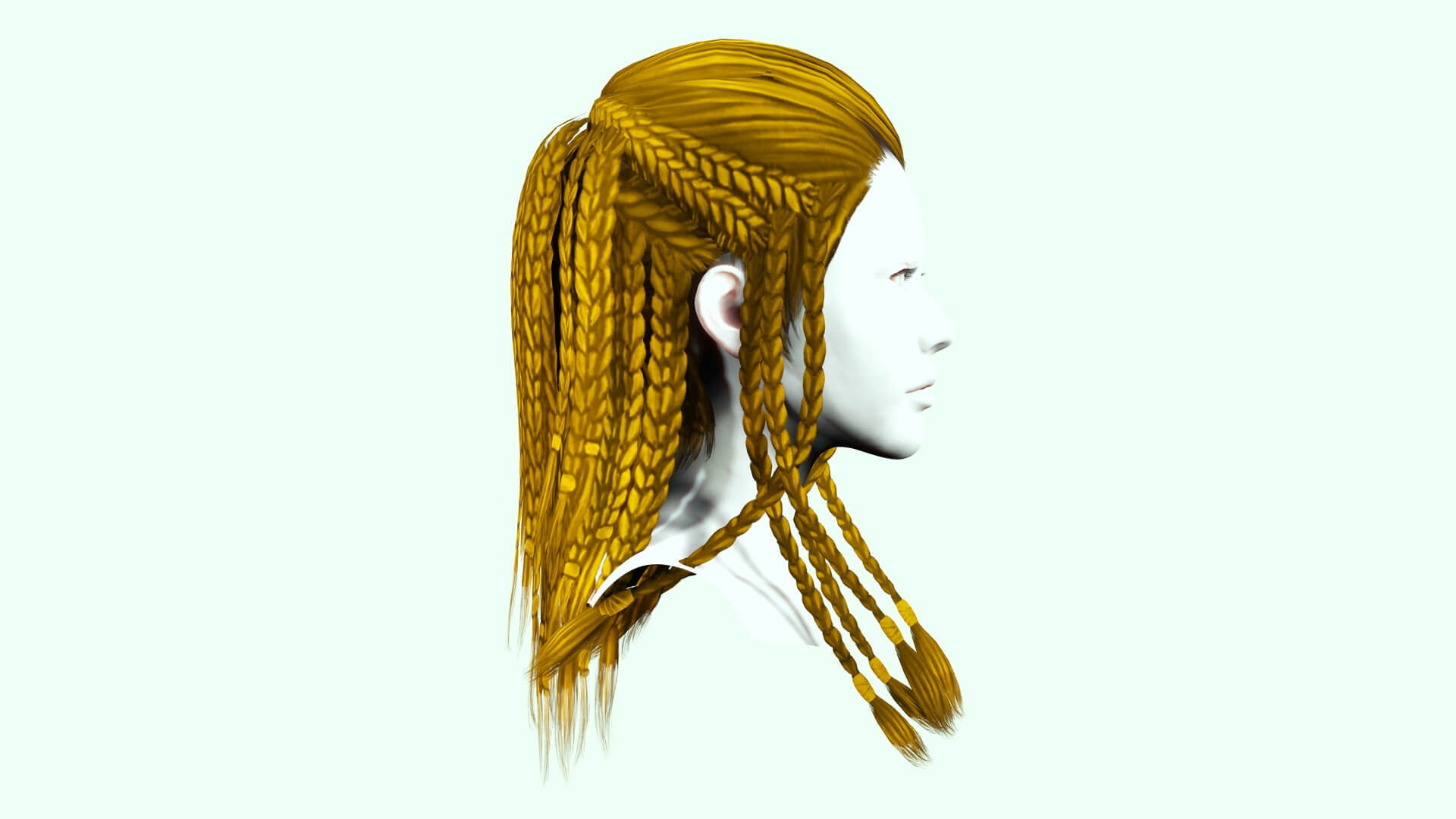 Female Dreadlocks Hair - 3D Model by khaloui