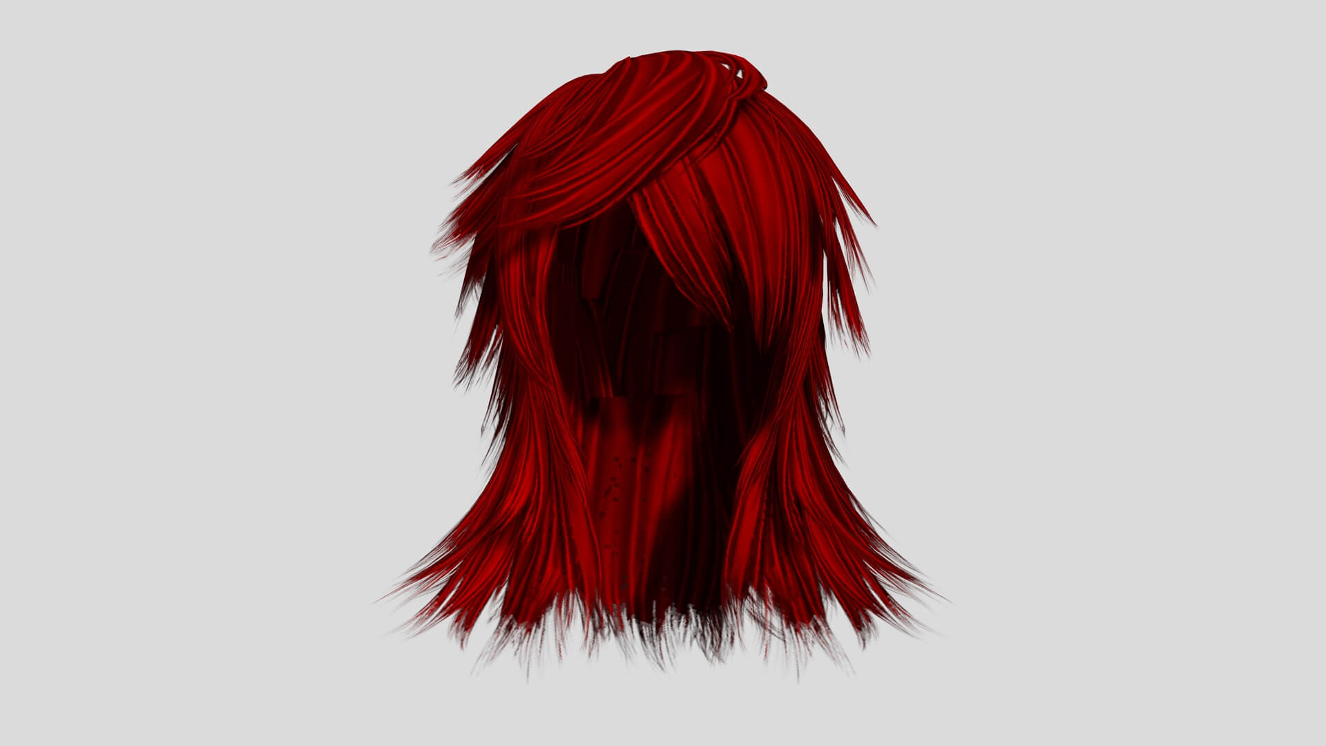 Female Hair - Emo Hair Cut 3D Model by khaloui