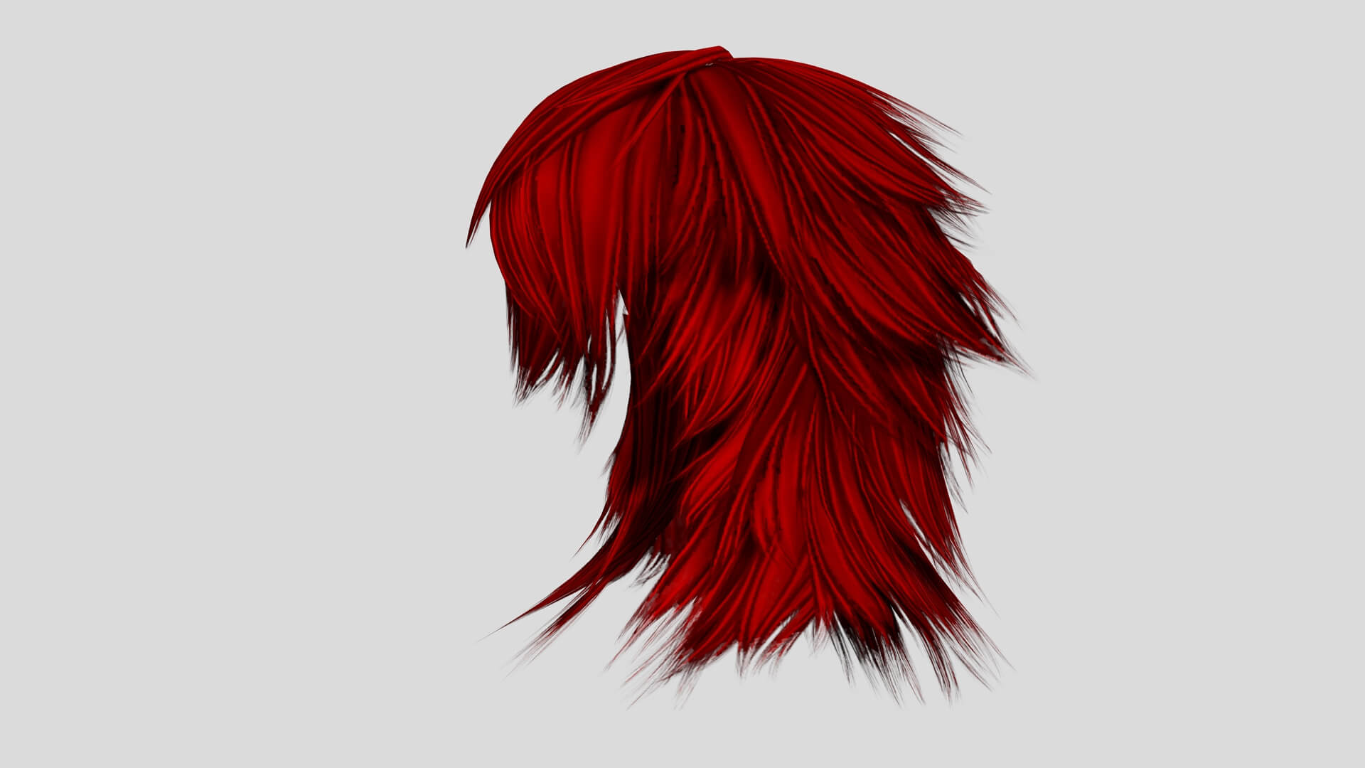 Female Hair - Emo Hair Cut 3D Model by khaloui