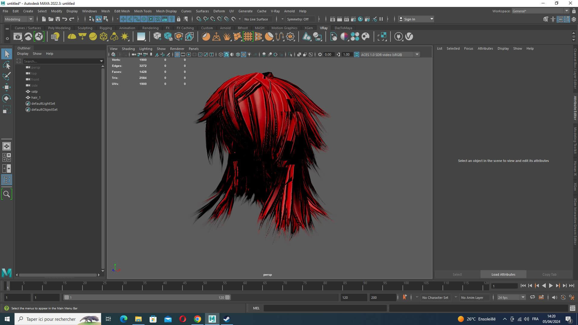 Female Hair - Emo Hair Cut 3D Model by khaloui