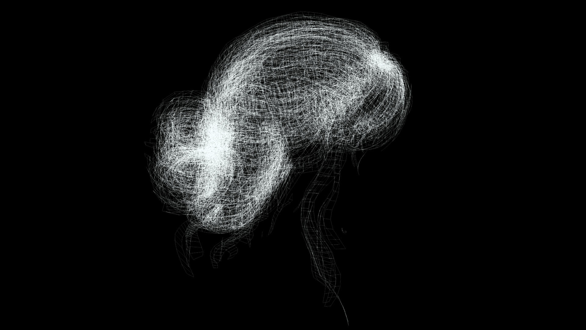 Female Hair Poly Cards Realistic Low Poly - 3D Model by khaloui