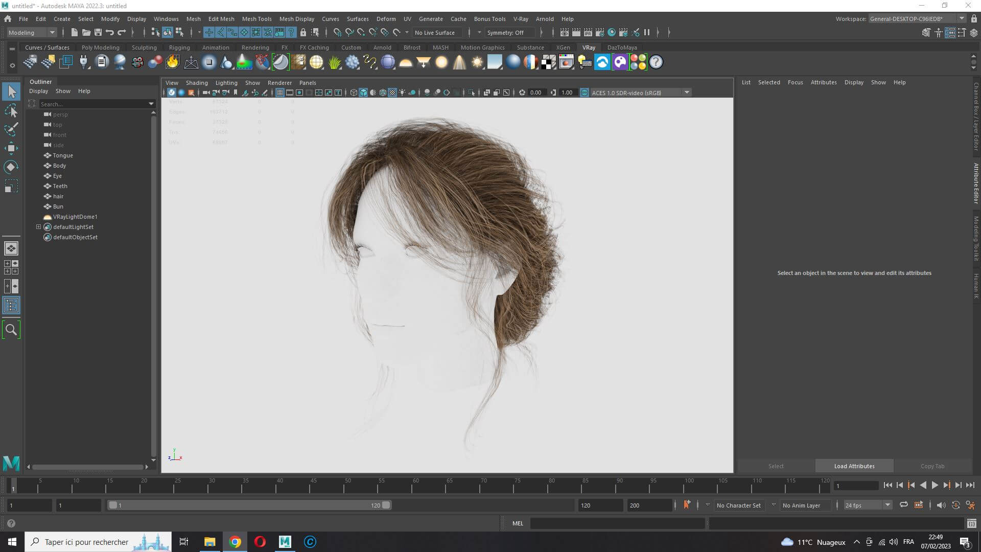Female Hair Poly Cards Realistic Low Poly - 3D Model by khaloui