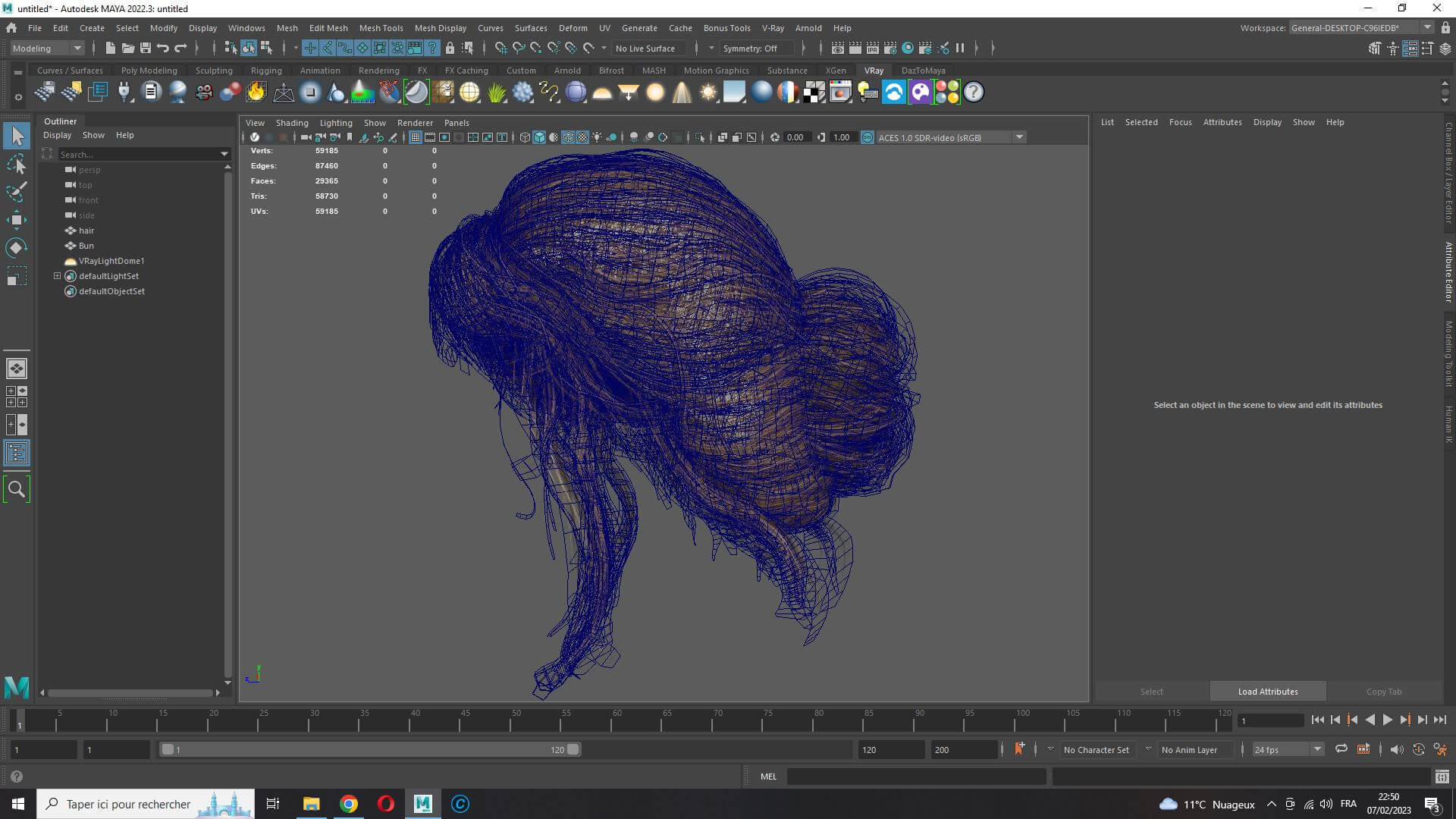 Female Hair Poly Cards Realistic Low Poly - 3D Model by khaloui