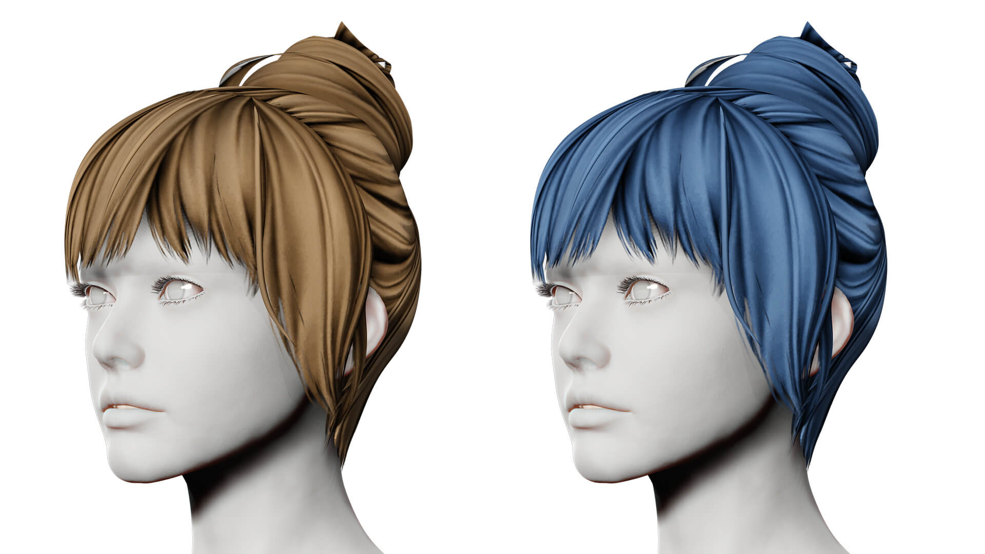 Female Hair - Small Bun 3D Model by khaloui