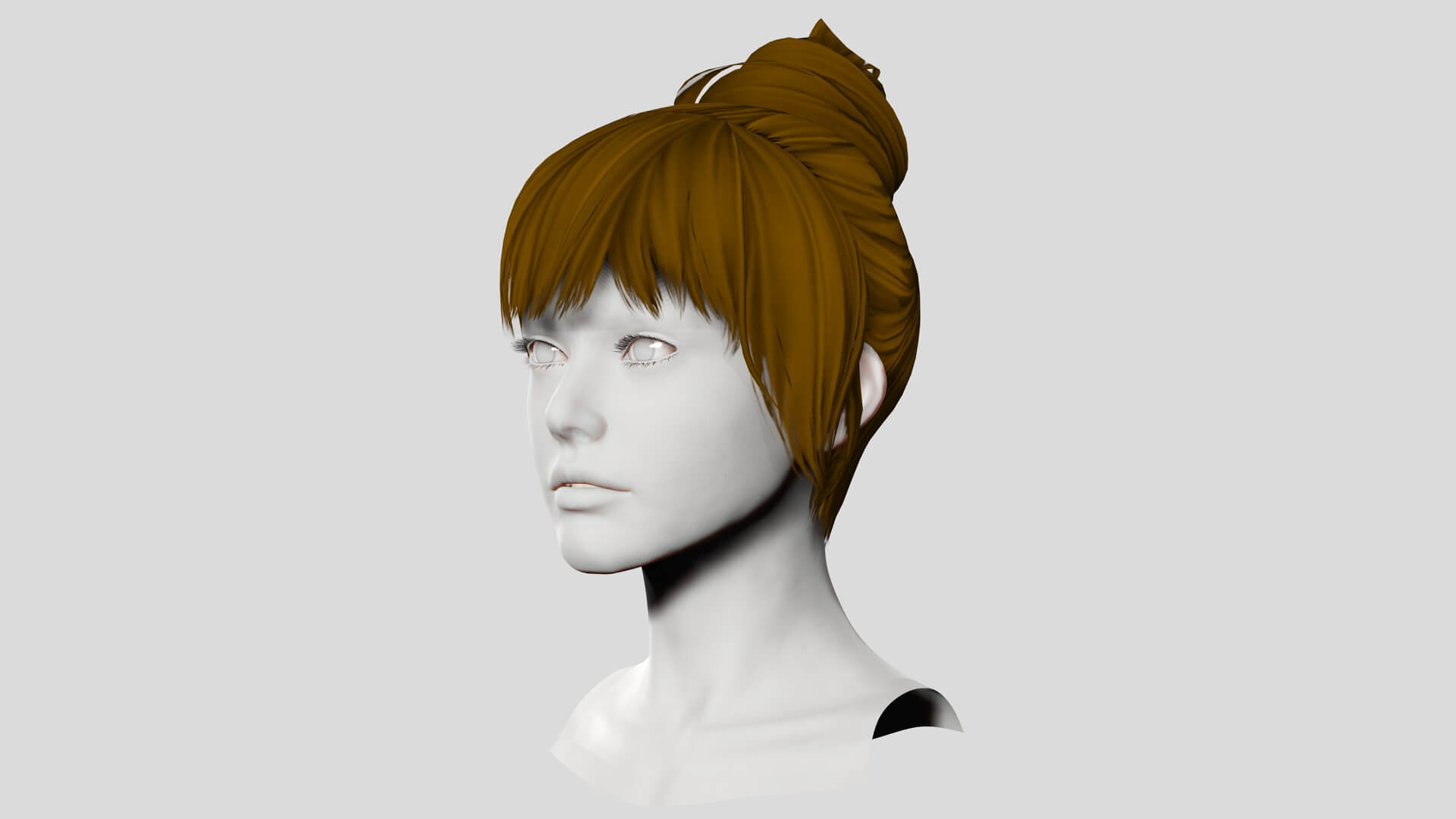 Female Hair - Small Bun 3D Model by khaloui