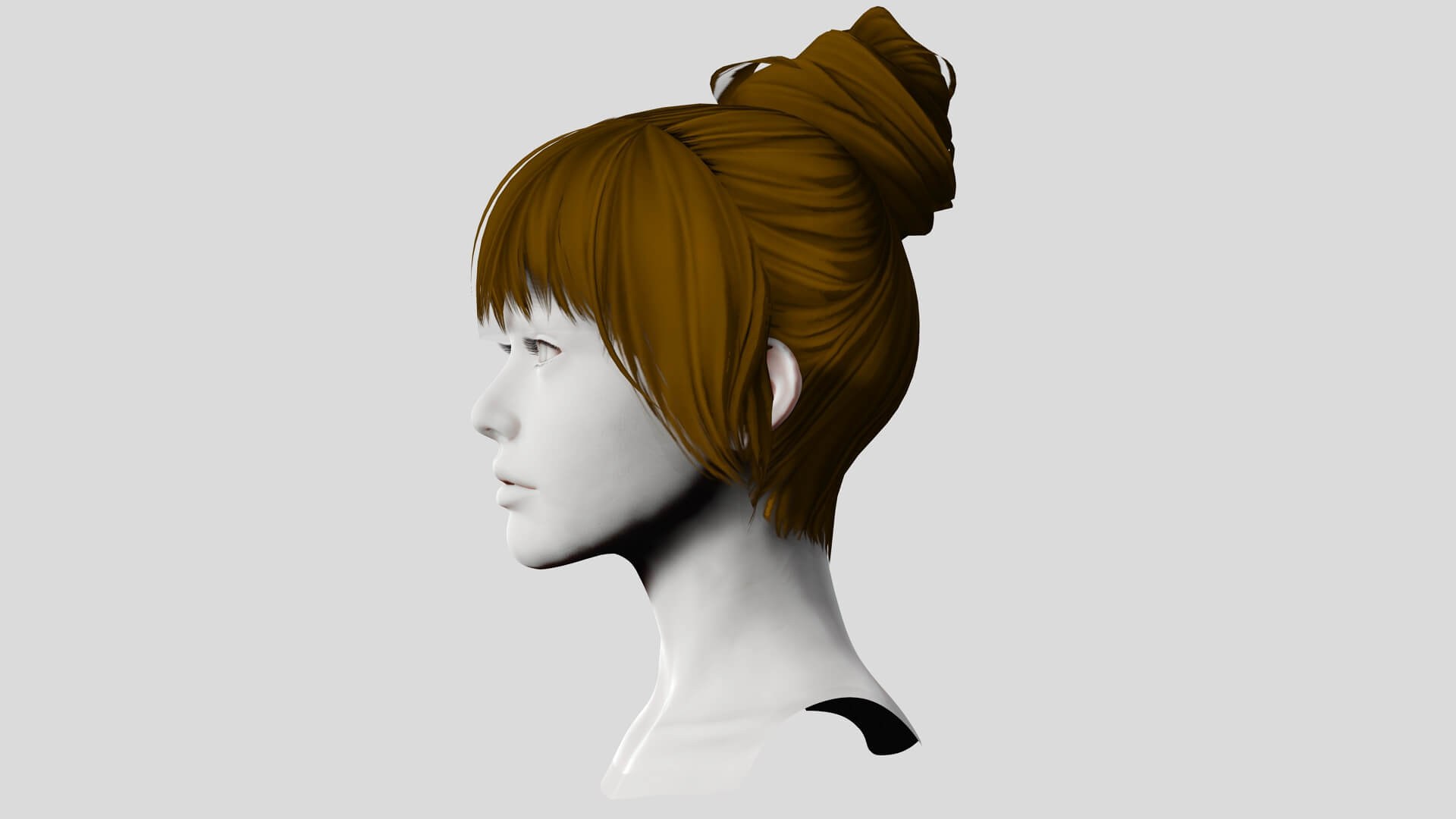 Female Hair - Small Bun 3D Model by khaloui